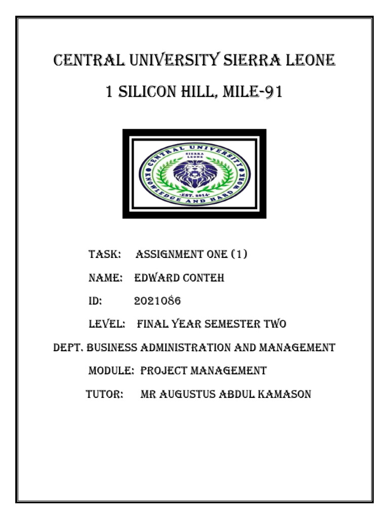 Edward Conteh PRJM Assignment2 | PDF | Sustainability | Risk Management