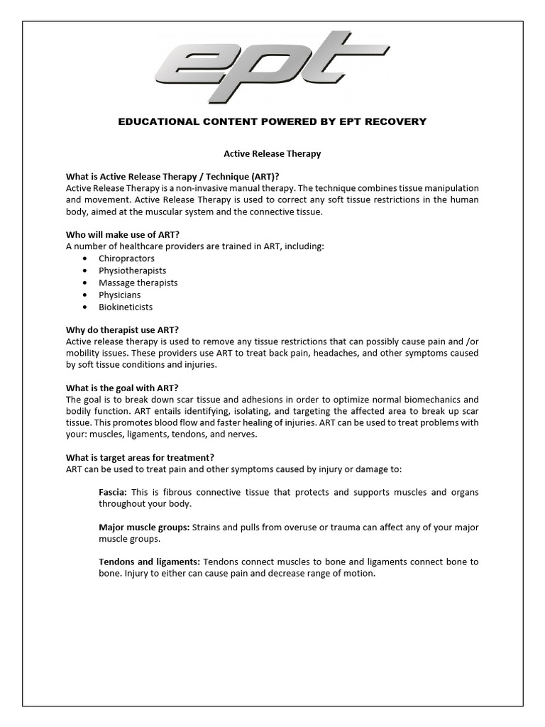 Active Release Therapy | PDF | Massage | Myofascial Trigger Point