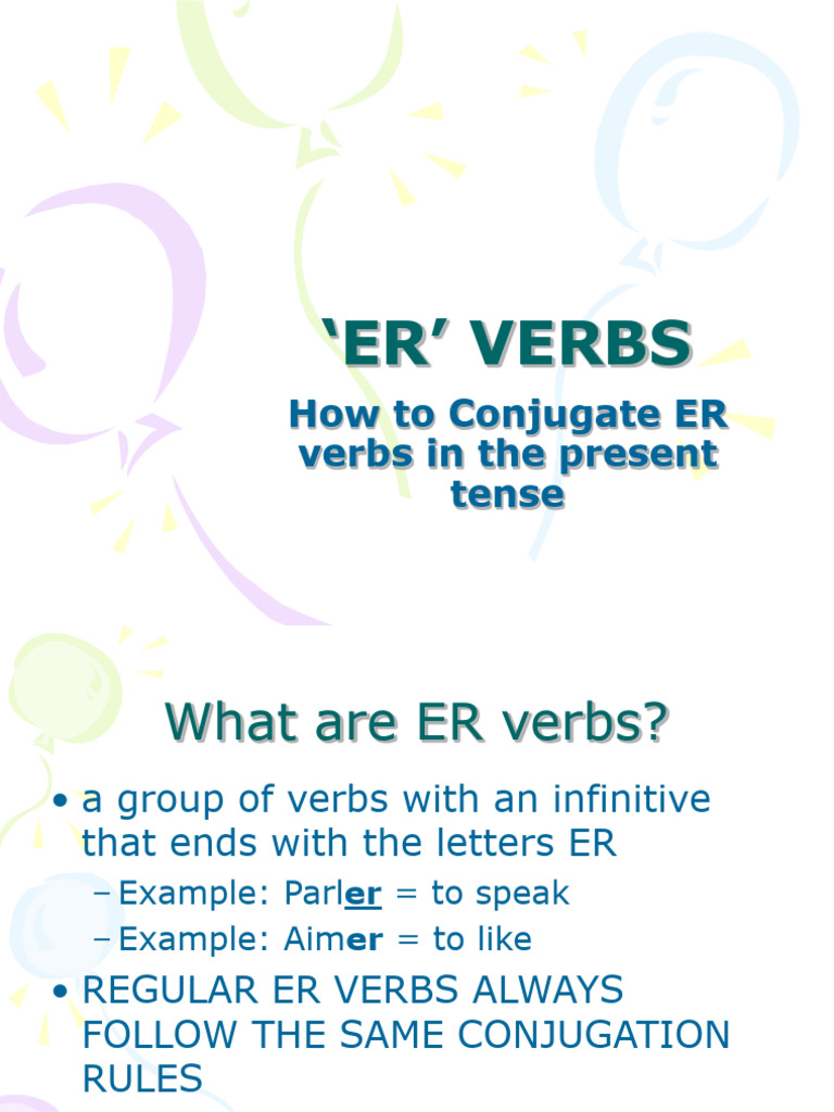 Er Verbs | Download Free PDF | Grammatical Conjugation | Verb