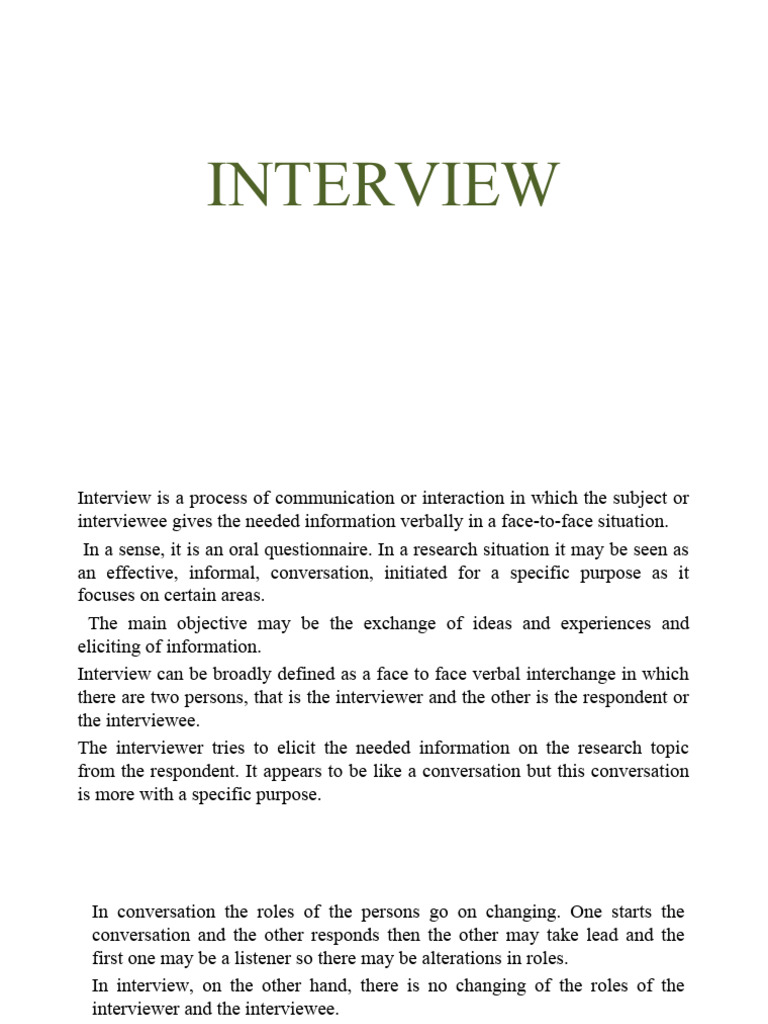 Interview Topic 1 | PDF | Interview | Conversation