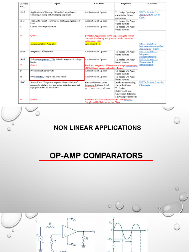 Comparators And Recitifiers Pdf Operational Amplifier Rectifier