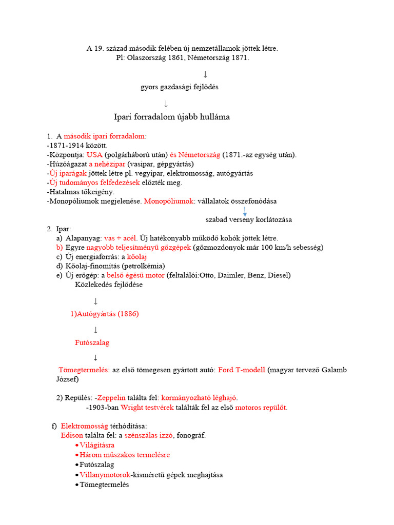 A Második Ipari Forradalom | PDF