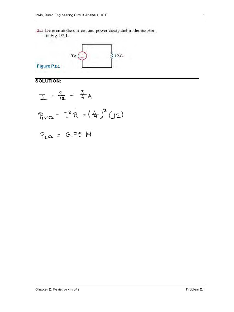 Basic Engineering Circuit Analysis 10th | PDF | Network Analysis (Electrical Circuits ...
