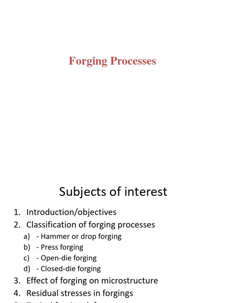 Lec 5 Forging | Download Free PDF | Forging | Deformation (Engineering)
