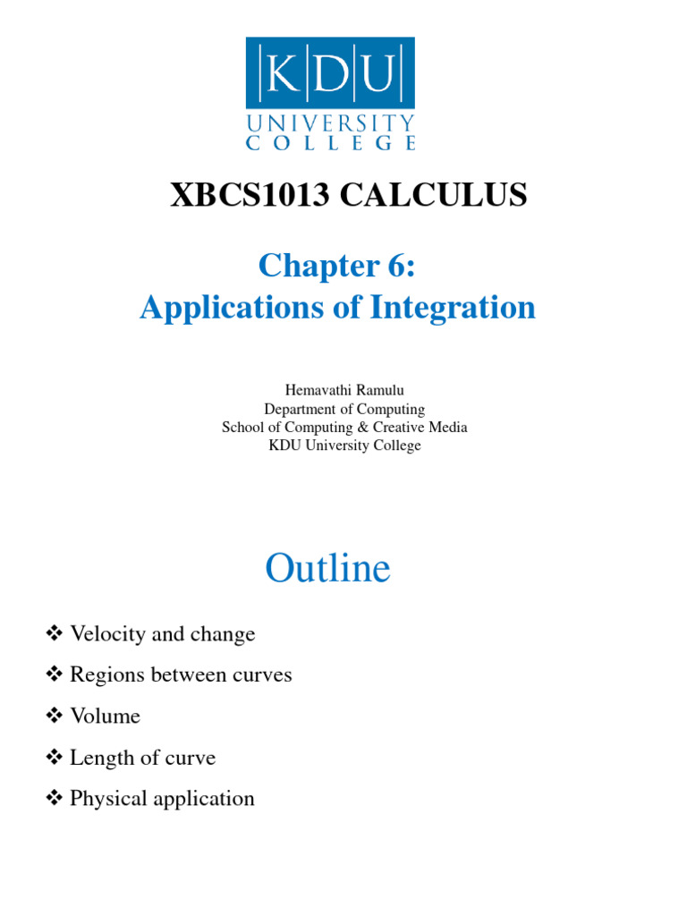 Calculus: Applications of Integration | PDF | Integral | Area