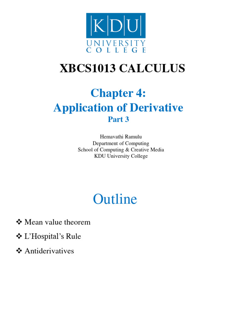Chapter 4 Application of Derivative III | PDF | Derivative | Function (Mathematics)