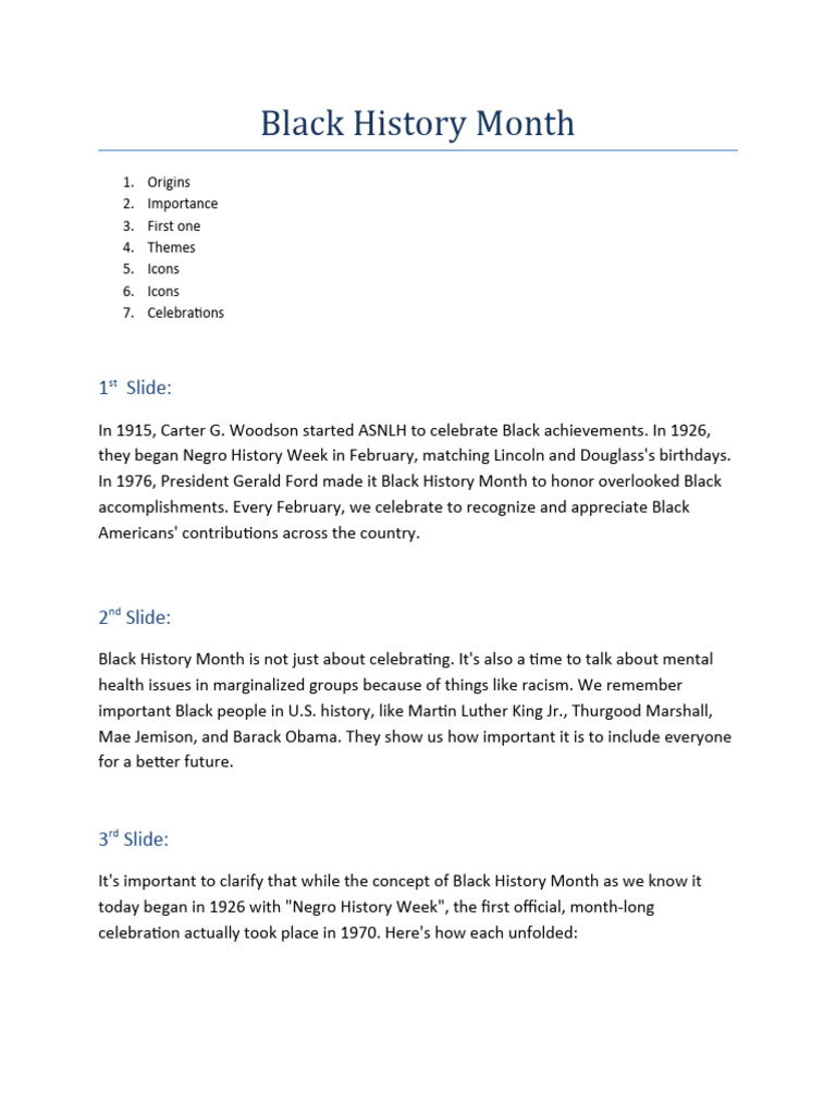 Black History Month | PDF | African Diaspora | The United States