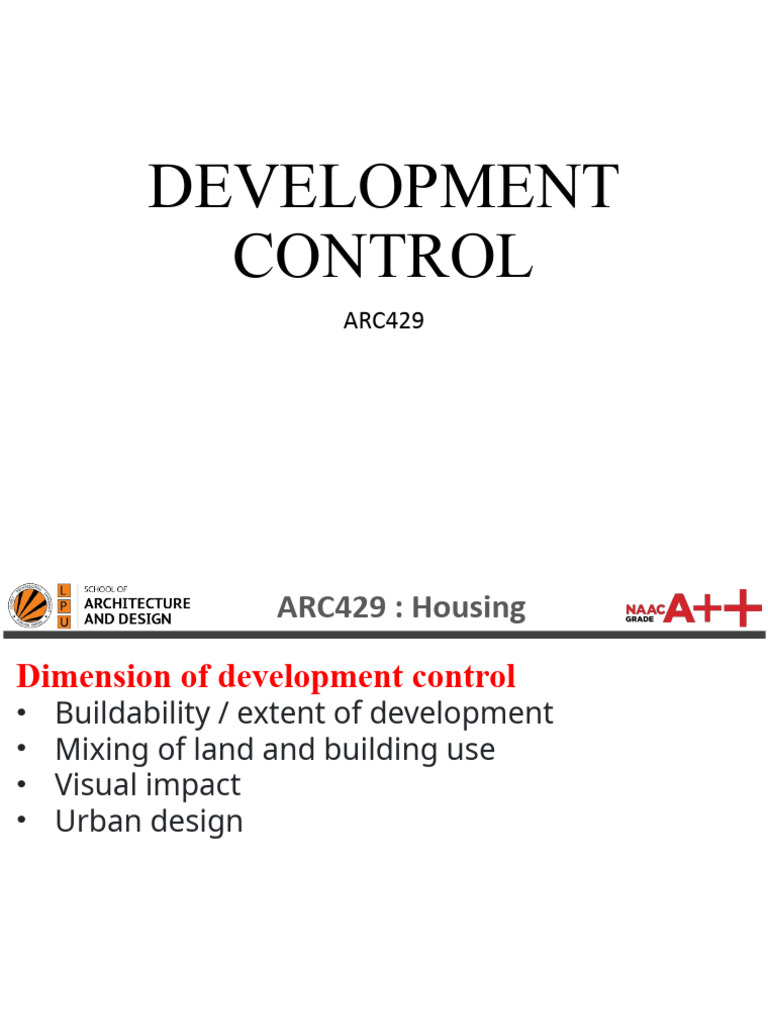 L6 Arc429 Development Control | PDF | Mixed Use Development | Zoning
