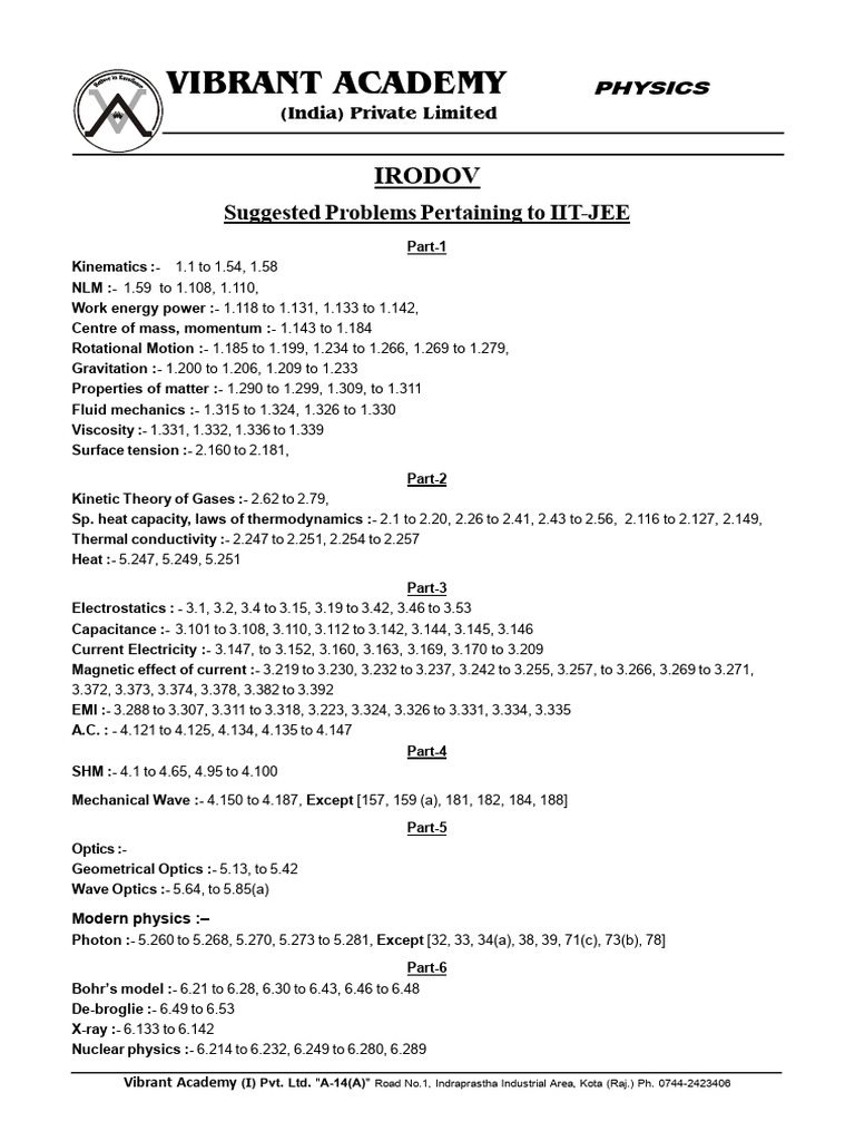 Irodov Problems (Physics) | PDF