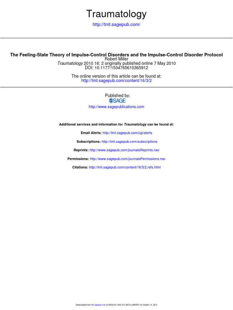 Feeling-State Theory of Impulse Control | PDF | Problem Gambling ...