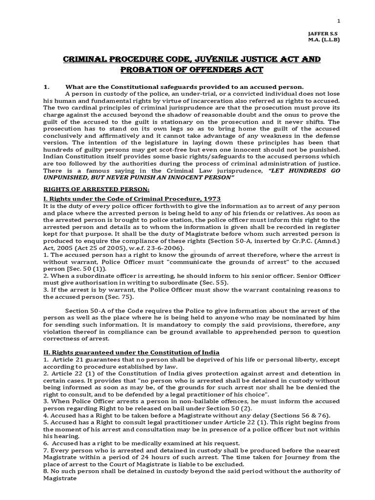 CRPC Long Questions | PDF | Arrest | Arrest Warrant