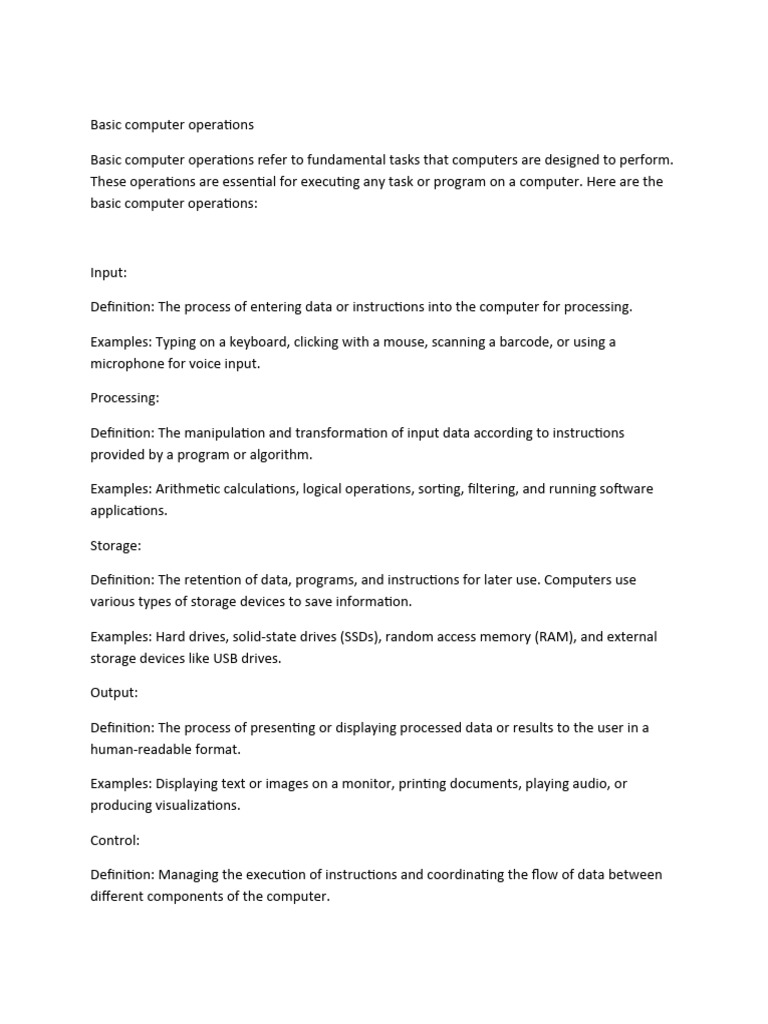 CHAPTER 4 Basic Computer Operations | PDF | Computer File | Computer Data Storage