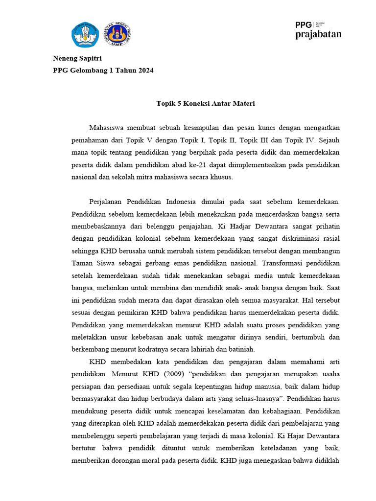 T.5 - Koneksi Antar Materi - FPI | PDF