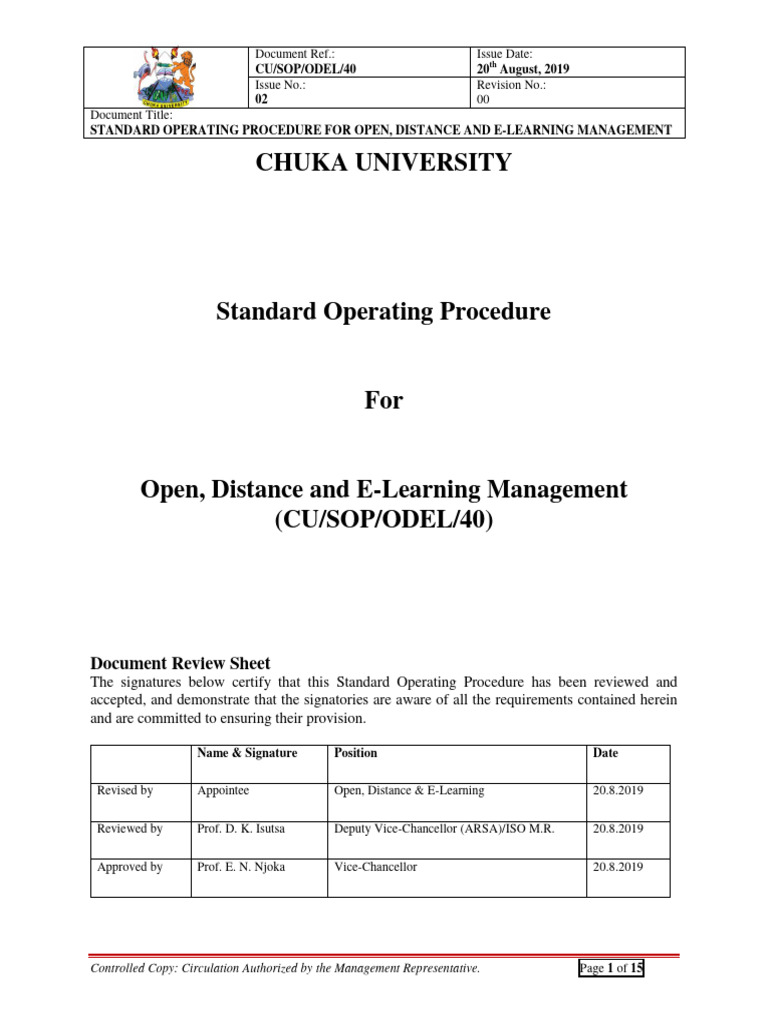 40 SOP Distance Learning | PDF | Educational Technology | Performance ...