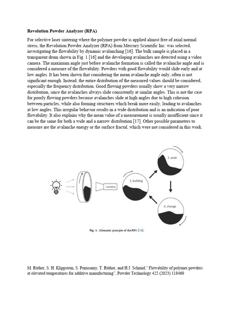 Revolution Powder Analyzer (RPA) | PDF