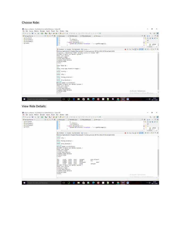 carRentalSystemConsoleApplication | PDF | Databases | Software Development