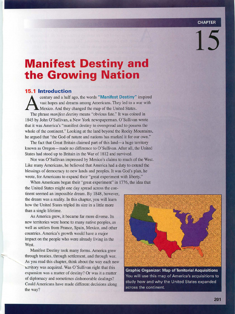 Chapter 15 - Manifest Destiny and The Growing Nation Pages 201-214 | PDF