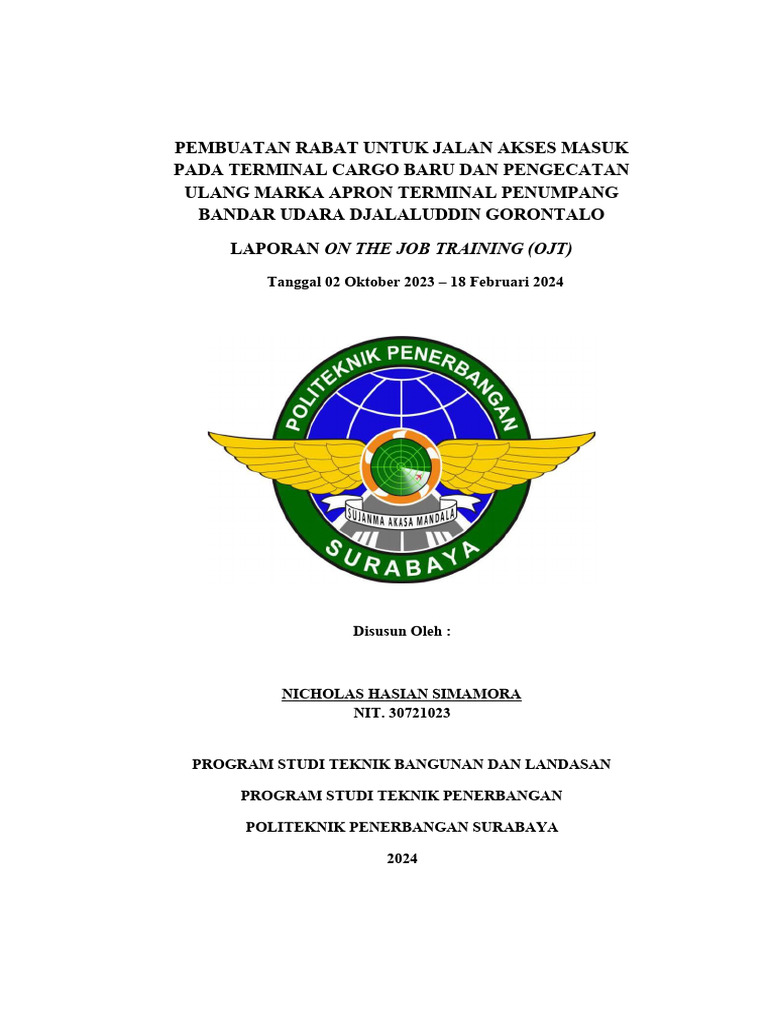 Laporan Ojt 2 Nicholas Hasian Simamora Fix | PDF | Bisnis