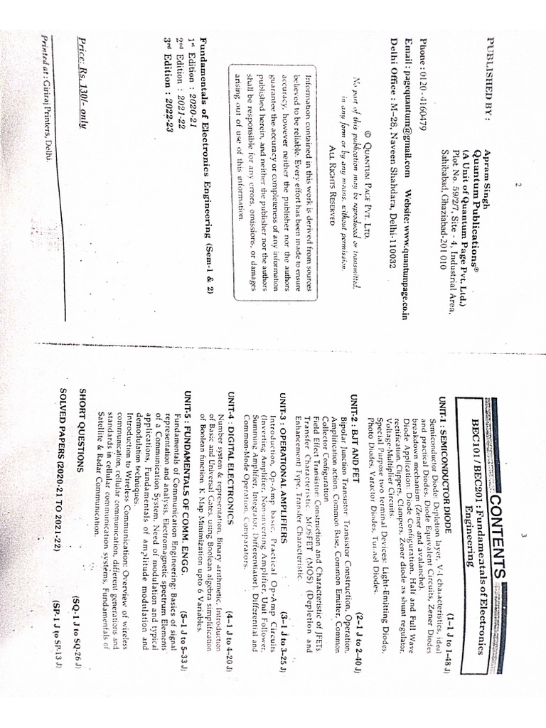 Electronics 1st Year Quantum | PDF