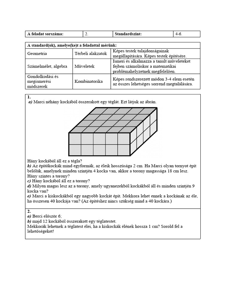 Komplex 2 Kombinatorika Muveletek Terbeli Alakzatok | PDF