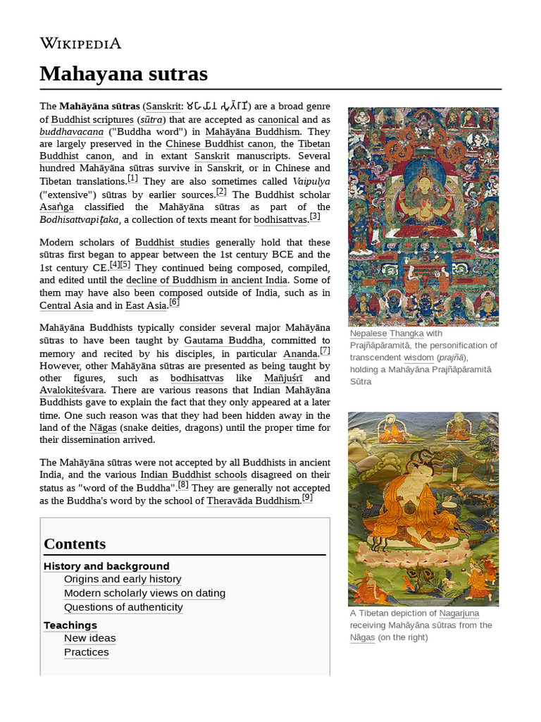 Mahayana Sutras | Download Free PDF | Mahayana | Buddhist Texts