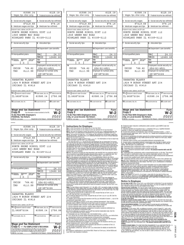 Blanks W2 2022 New | PDF | Social Security (United States) | Irs Tax Forms