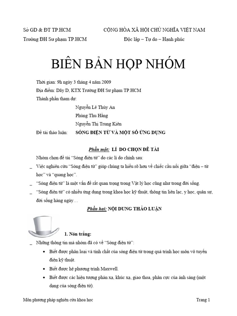 Bien ban hop nhom | PDF
