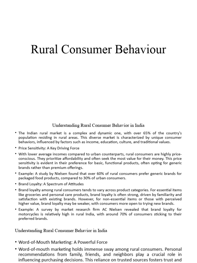 Indian Rural Consumer Insights | PDF | Consumer Behaviour | Brand