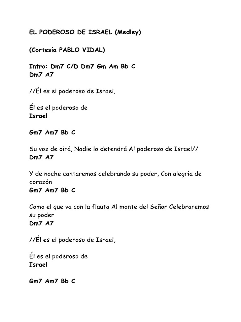 Medley El Poderoso de Israel, Cantaré Al Señor Por Siempre, Jehová Es ...