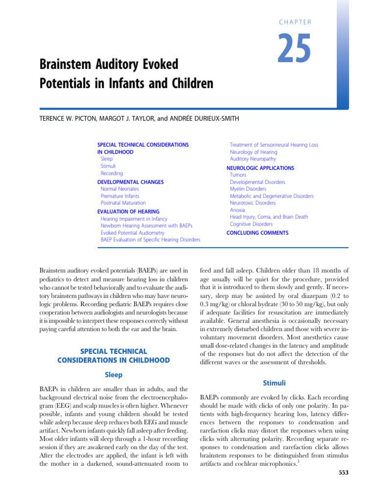 Capitulo 25 PEATC en Niños e Infantes | PDF | Hearing Loss | Hearing