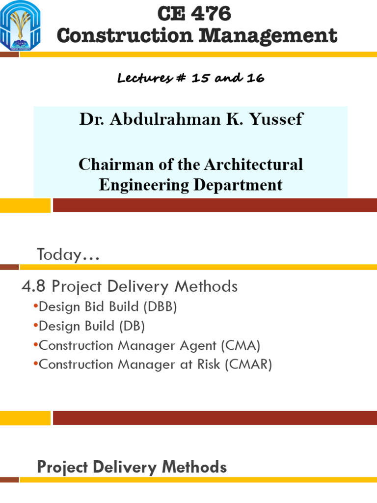 Lectures 15 and 16 | PDF | Construction Management | Engineering