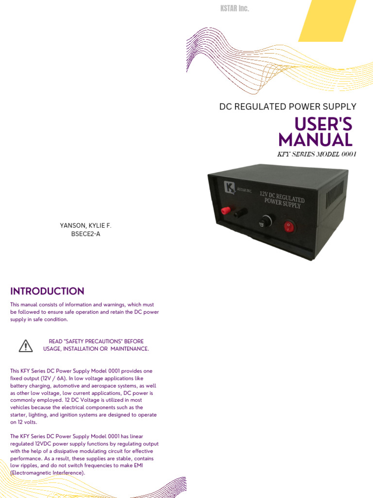 Users Manual | PDF | Power Supply | Direct Current
