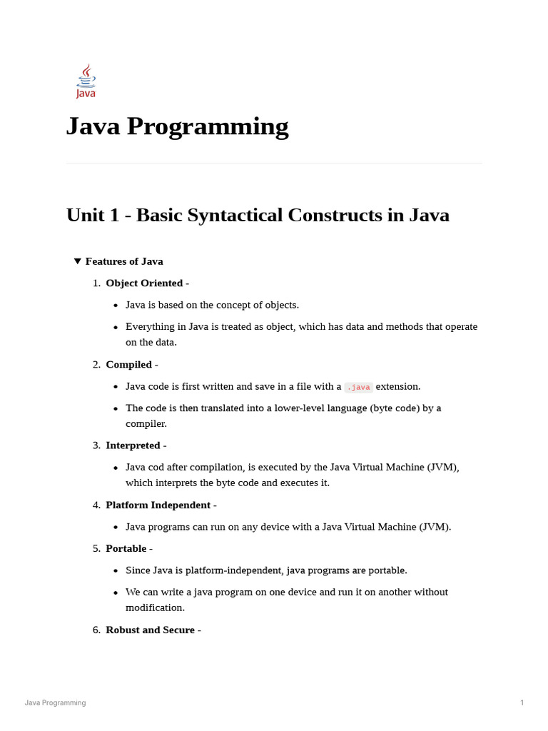Java Notes | PDF | Java (Programming Language) | Inheritance (Object ... Java Notes | PDF | Java (Programming Language) | Inheritance (Object ...