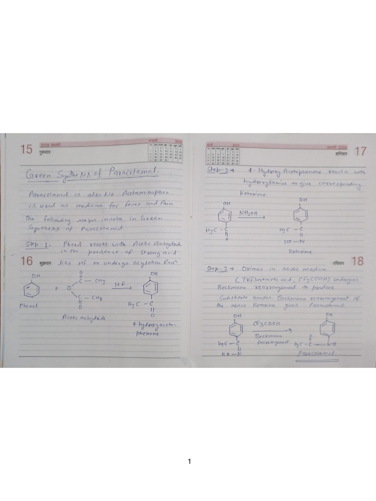Green Synthesis of Paracetamol | PDF