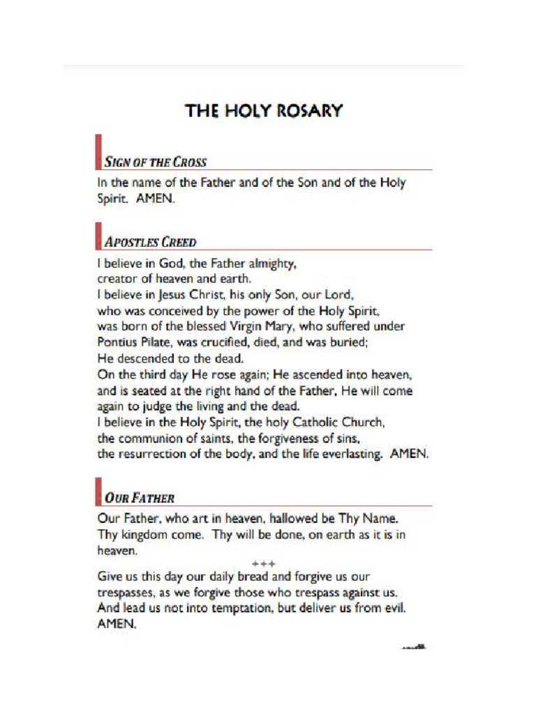 Rosary Prayer Guide | PDF