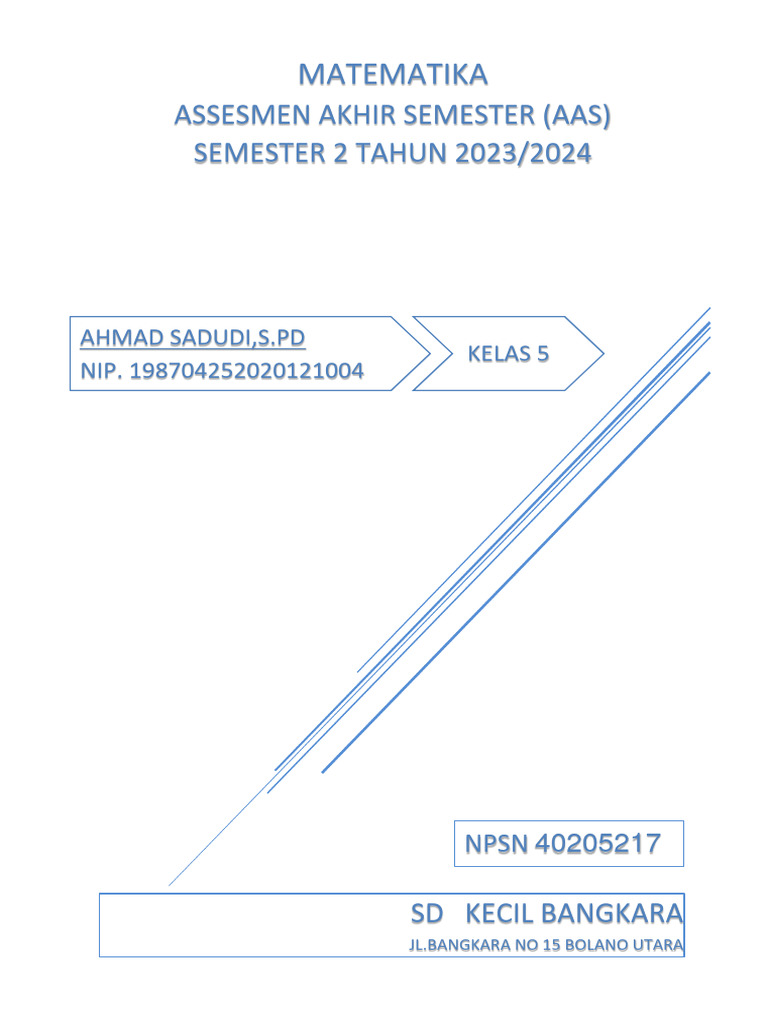 Aas Matematika - Ahmad Sadudi SD Kecil Bangkara | PDF | Metode & Bahan Ajar