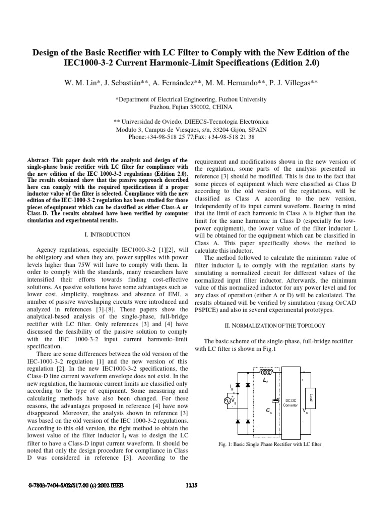 Ieeepaper | PDF | Electronic Filter | Rectifier