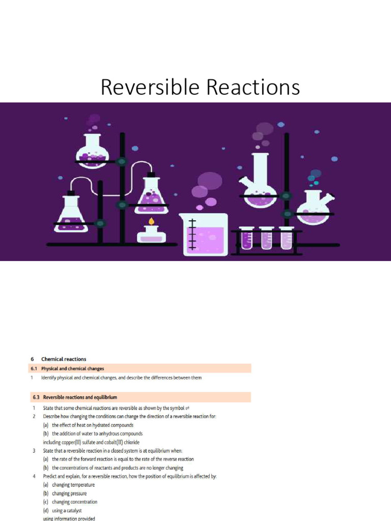 Reversible Reactions | PDF | Fertilizer | Chemical Reactions