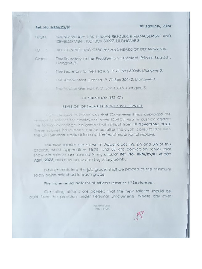 Salaries Circular 2024 | PDF