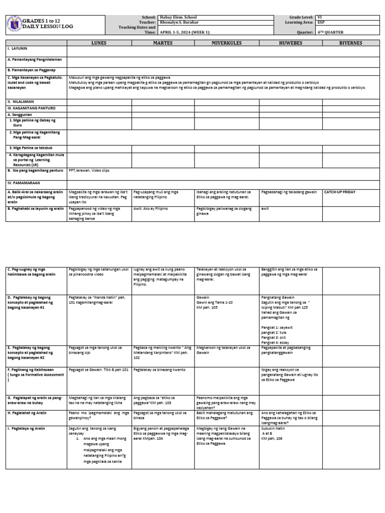 Dll Esp 6 Q4 W1 Pdf