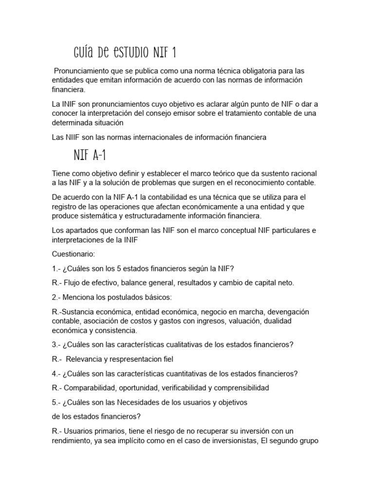 Guia de estudio NIF A 2024 | PDF