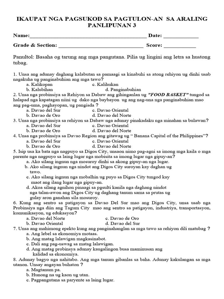 AP3 - 4th Fourth Quarter | PDF