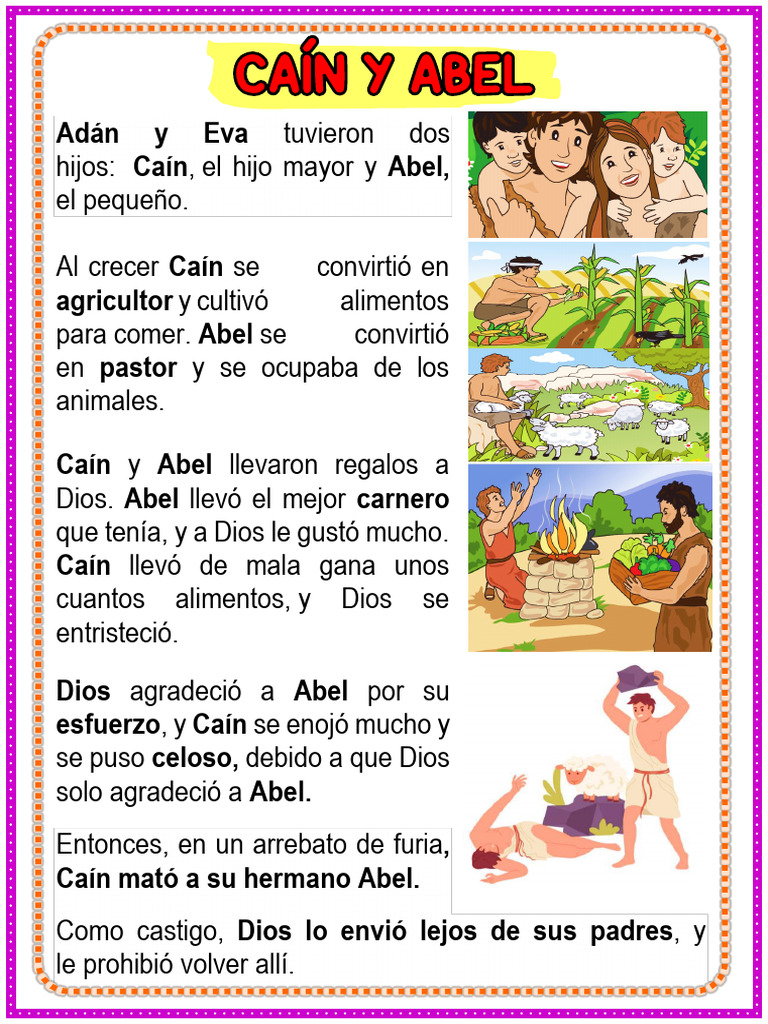 Ficha - Caín - y - Abel 1er Grado | PDF