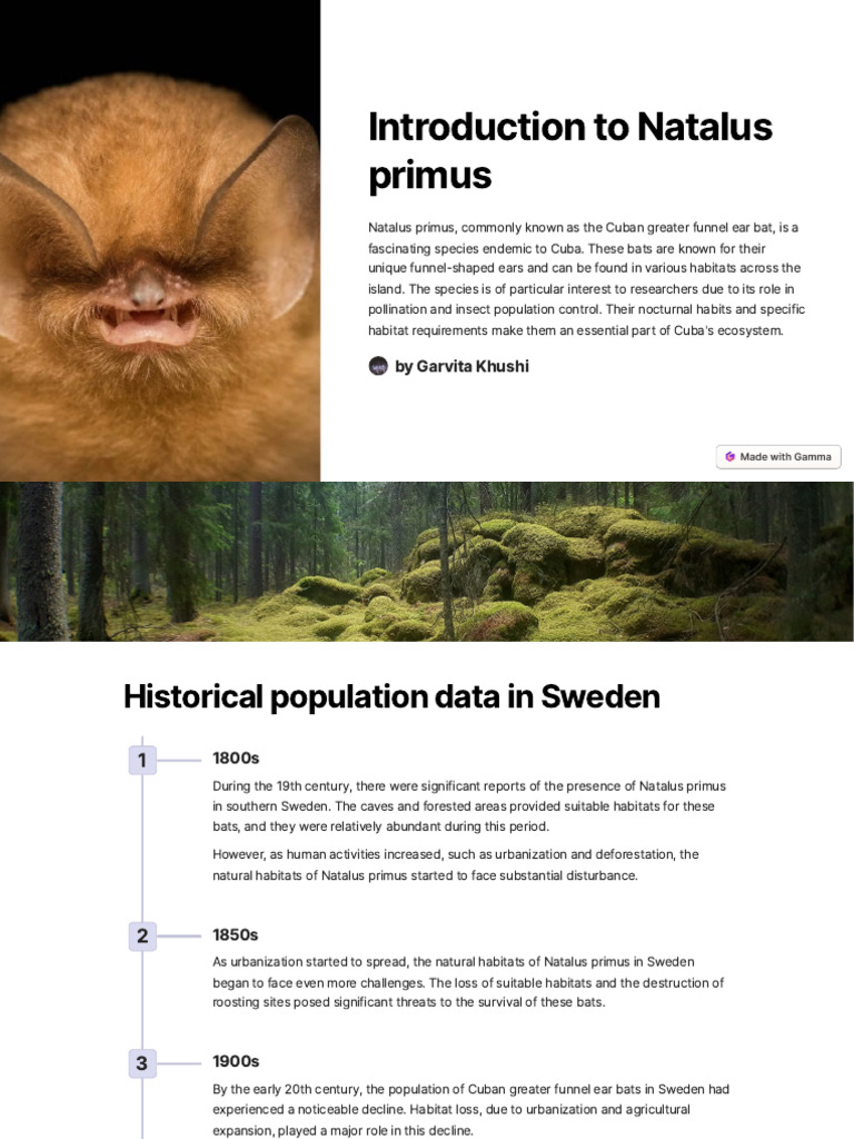 Conservation of Natalus Primus in Sweden | PDF | Habitat Destruction ...