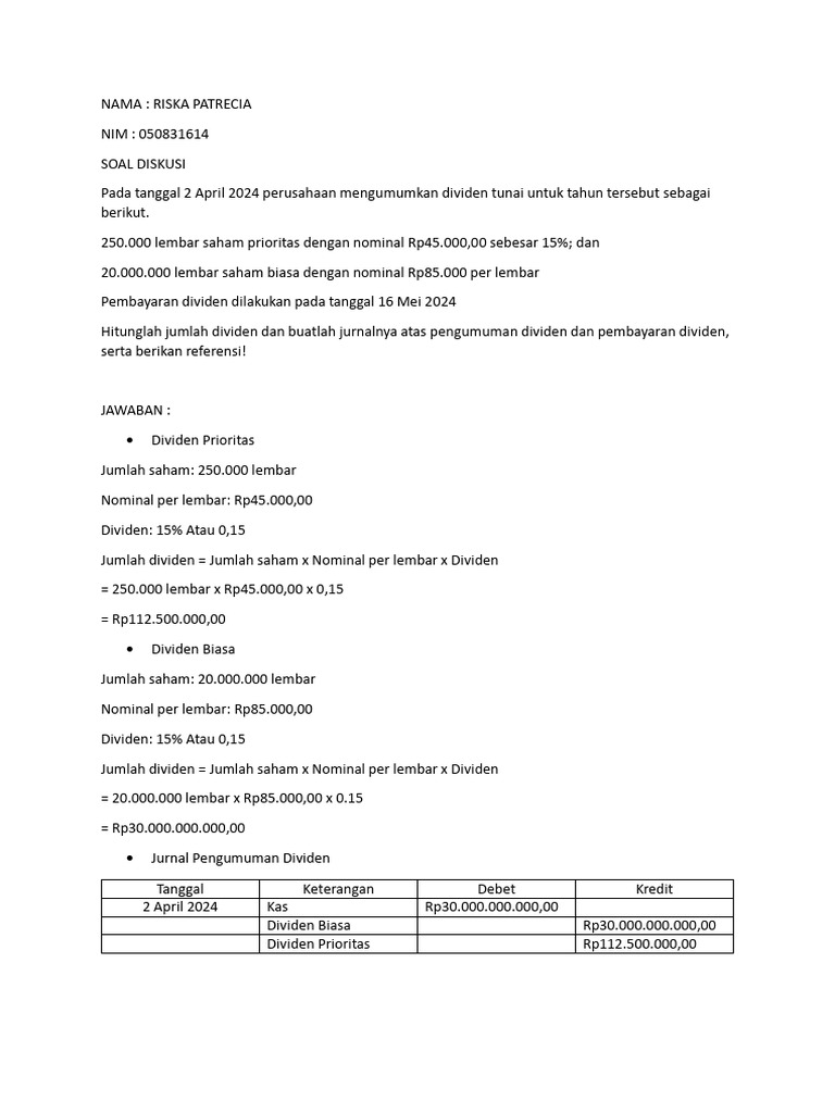 Diskusi 5 Pengantar Akuntansi | PDF