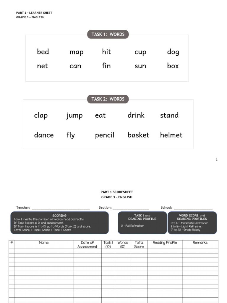 ENG Grade 3 | PDF
