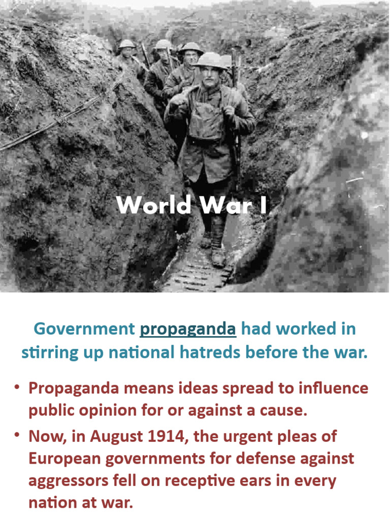 World War I: Propaganda and Warfare | PDF | Western Front (World War I ...