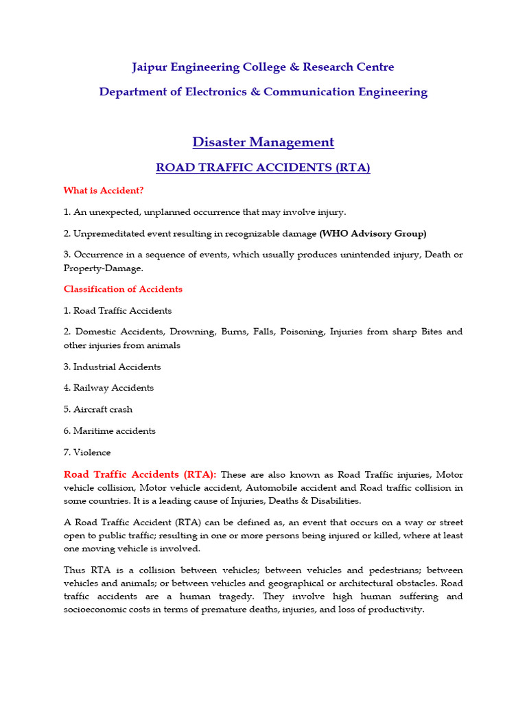 Road Traffic Accidents | Download Free PDF | Traffic Collision | Driving Under The Influence