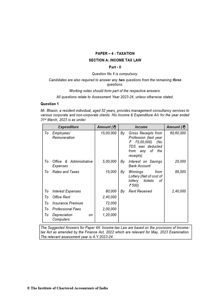 Tax Answers | PDF | Income Tax | Expense