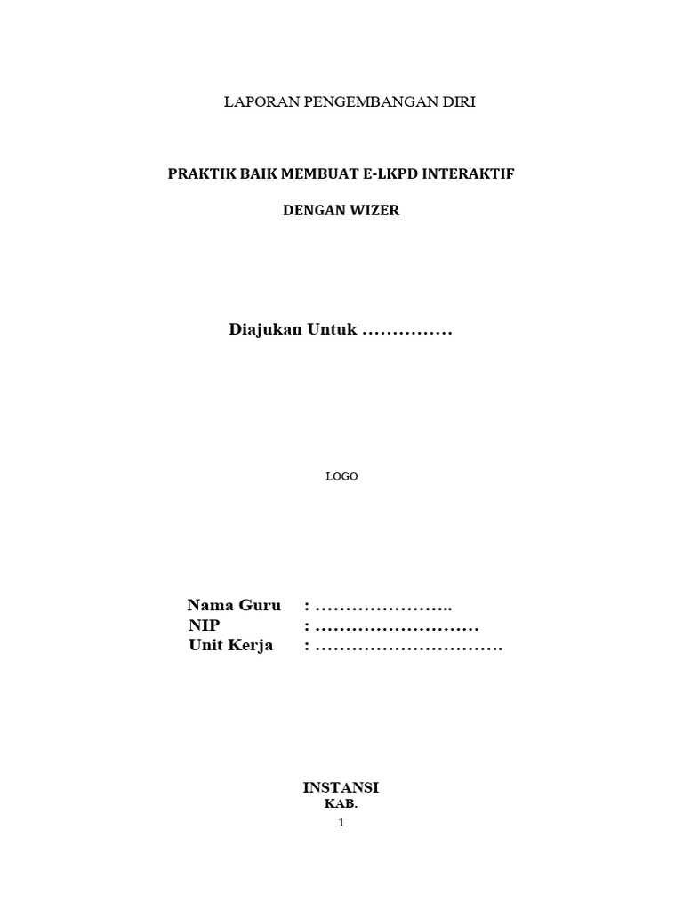 Contoh Laporan Pengembangan Diri - Pelatihan Membuat E-LKPD Interaktif ...